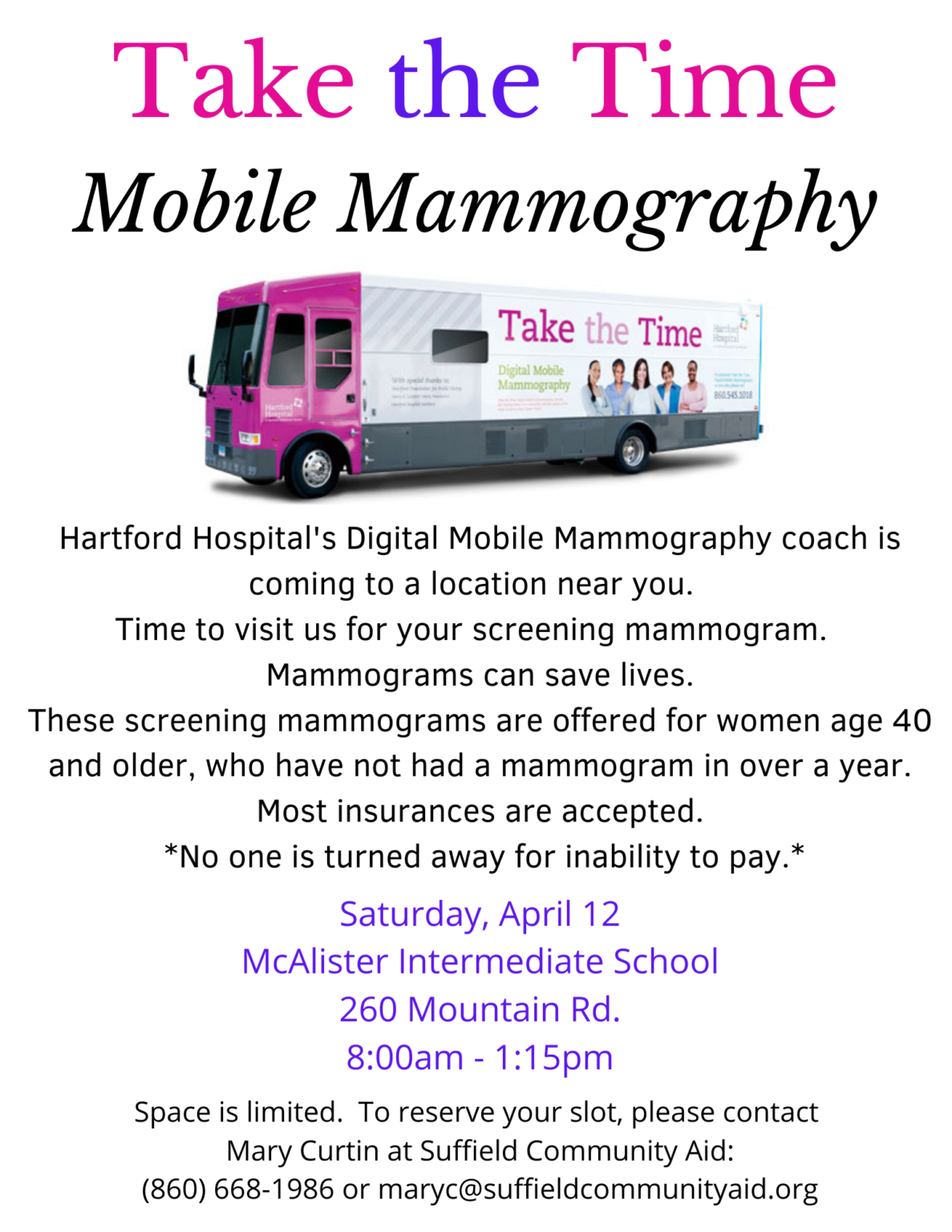 Mobile Mammography - Suffield Community Aid